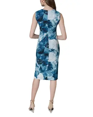 Donna Karan New York Printed Gathered Waist Midi Dress