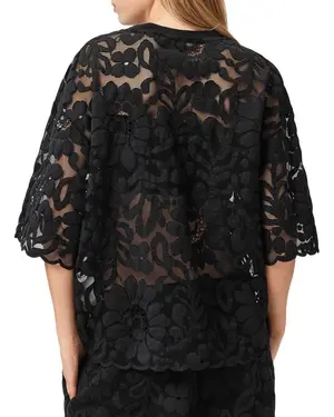 ALLSAINTS Amelie Lace Tee - Black