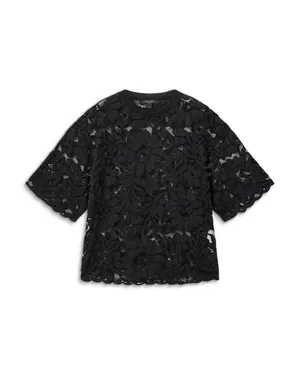 ALLSAINTS Amelie Lace Tee - Black