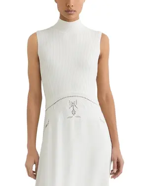 REISS Phoenix Sleeveless High Neck Midi Dress