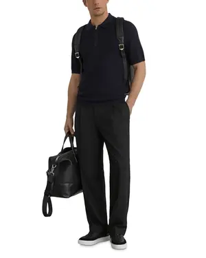 REISS Estate Regular Fit Half Zip Textured Polo Shirt