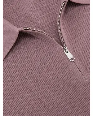 REISS Estate Regular Fit Half Zip Textured Polo Shirt