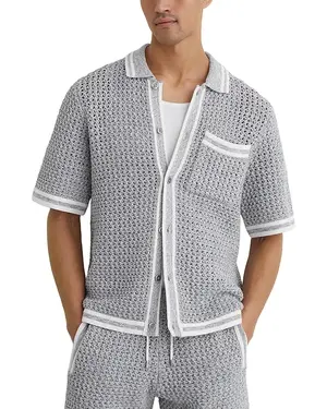 REISS Meadows Regular Fit Contrast Tipping Pocket Shirt - Soft Blue