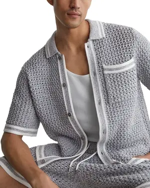 REISS Meadows Regular Fit Contrast Tipping Pocket Shirt