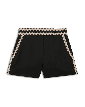 REISS Linen Wave Trim Shorts