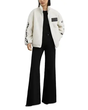 REISS X Mclaren Logo Fleece Zip-up Jacket - White