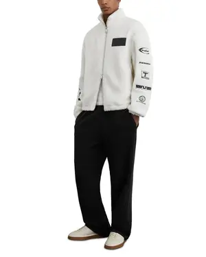 REISS X Mclaren Logo Fleece Zip-up Jacket - White