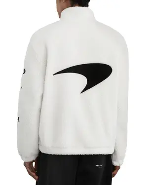 REISS X Mclaren Logo Fleece Zip-up Jacket - White