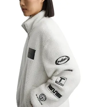 REISS X Mclaren Logo Fleece Zip-up Jacket - White