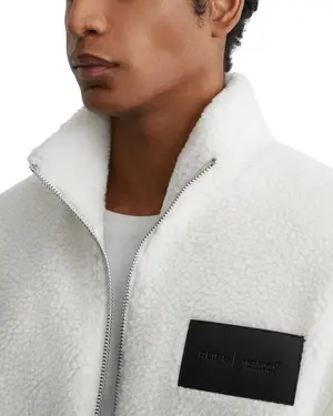 REISS X Mclaren Logo Fleece Zip-up Jacket - White