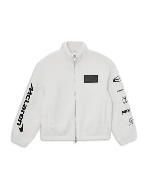 REISS X Mclaren Logo Fleece Zip-up Jacket - White