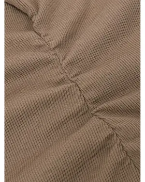 REISS Ruched V-neck Ribbed Top