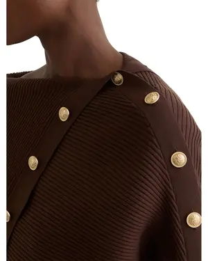 REISS Leana Draped Knit Bodycon Dress