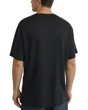 REISS Langley Relaxed Fit Linen T-shirt - Navy
