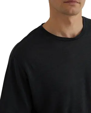 REISS Langley Relaxed Fit Linen T-shirt - Navy
