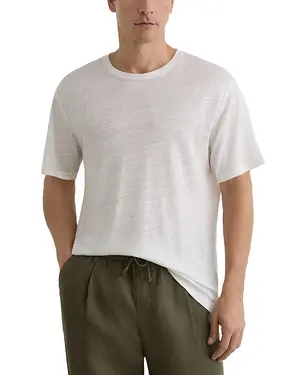 REISS Langley Relaxed Fit Linen T-shirt - White