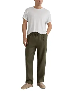 REISS Langley Relaxed Fit Linen T-shirt - White