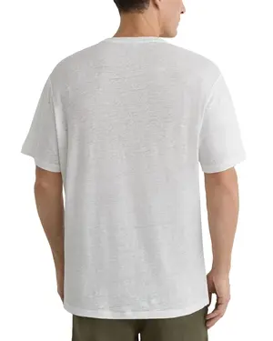 REISS Langley Relaxed Fit Linen T-shirt - White