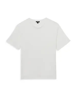 REISS Langley Relaxed Fit Linen T-shirt - White