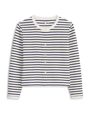 ALEX MILL Striped Cotton Blend Cardigan