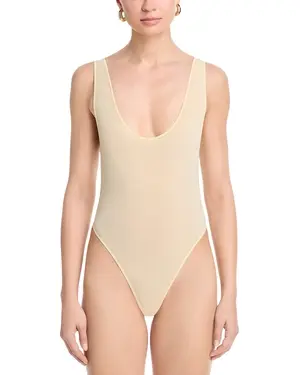 Wardrobe.NYC Mesh Tank Bodysuit - Butter