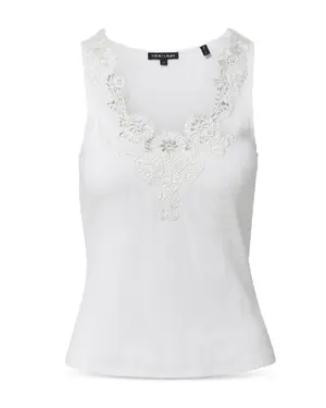Veronica Beard Narcisa Lace Trim Tank Top