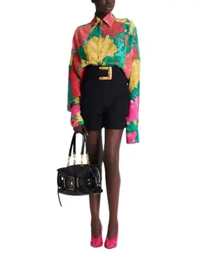 Balmain Printed Crepe Shirt Dress