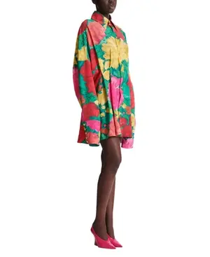 Balmain Printed Crepe Shirt Dress