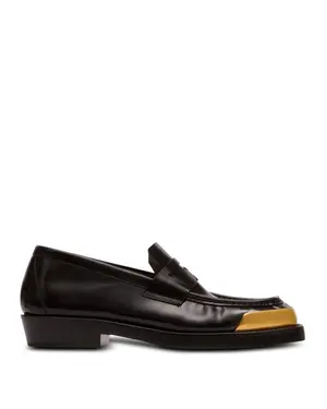 Balmain Glazed Square-toe Loafers
