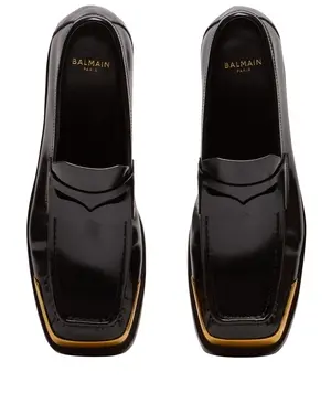Balmain Glazed Square-toe Loafers