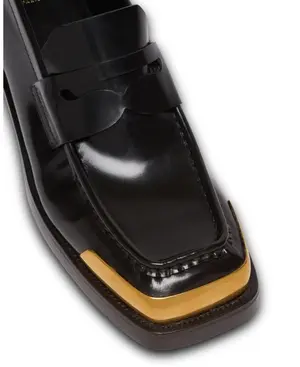Balmain Glazed Square-toe Loafers
