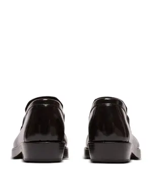 Balmain Glazed Square-toe Loafers