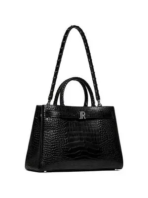 John Richmond Croc-effect Logo Plaque Tote Bag