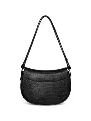 John Richmond Croc-effect Shoulder Bag - Black