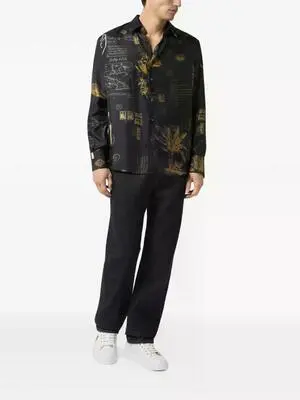BILLIONAIRE Letter Printed Silk Shirt