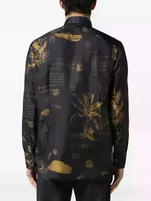 BILLIONAIRE Letter Printed Silk Shirt
