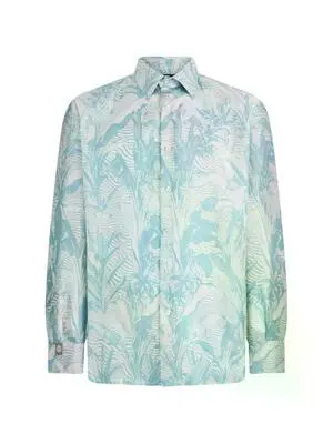 BILLIONAIRE Printed Silk Shirt - Blue