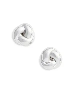 SELF-PORTRAIT Knot Oversized Stud Earrings - Silver
