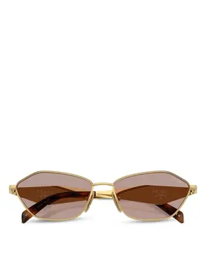 Prada Oval Sunglasses, 57mm - Gold