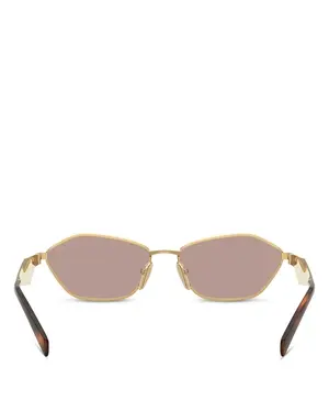 Prada Oval Sunglasses, 57mm - Gold