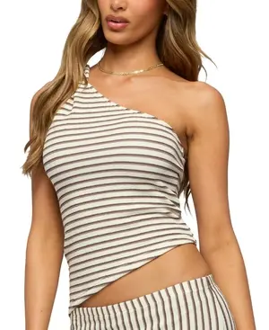 EDIKTED Abril One Shoulder Striped Top