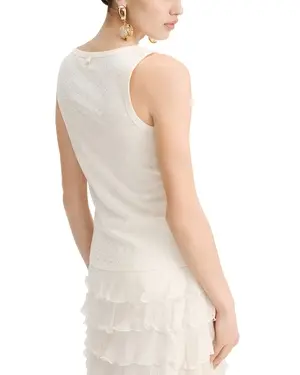 Marella Embellished Knit Top - Wool White