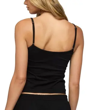 EDIKTED Cataleya Cotton Spandex Tank Top - Black