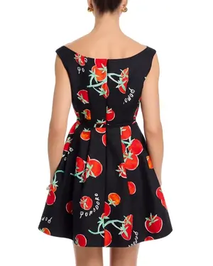 MILLY Peggy Off The Shoulder Printed Mini Dress