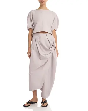 Issey Miyake Twisted Drape Pants - Light Gray
