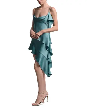 Bcbgmaxazria Fiona Ruffled Asymmetrical Dress