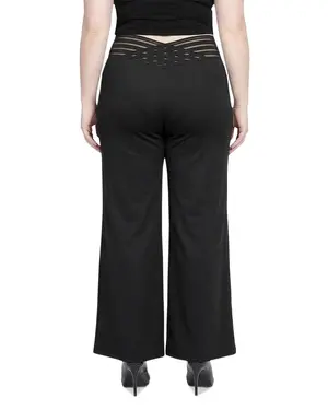 STANDARDS & PRACTICES Plus Mesh V Waistband Palazzo Pants