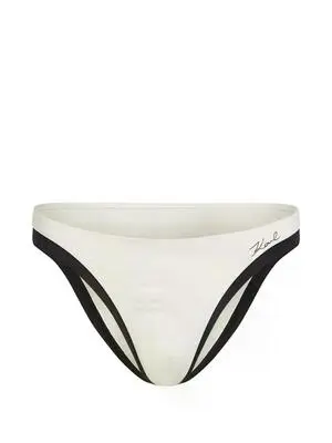 Karl Lagerfeld Signature Cheeky Bikini Bottoms - Neutrals