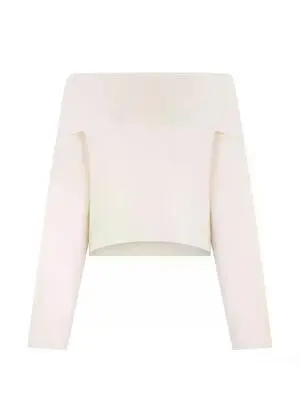 P.a.r.o.s.h Off-shoulder Cropped Sweater - Neutrals