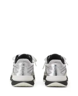 LANVIN Jla Sneakers In Crinkled Metallic Leather - Silver Metallic